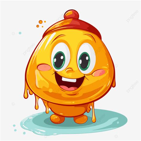 Pb Clipart Cartoon Cartoon Honey Blob With Eyes And Smile Vector Pb Clipart Cartoon Png And