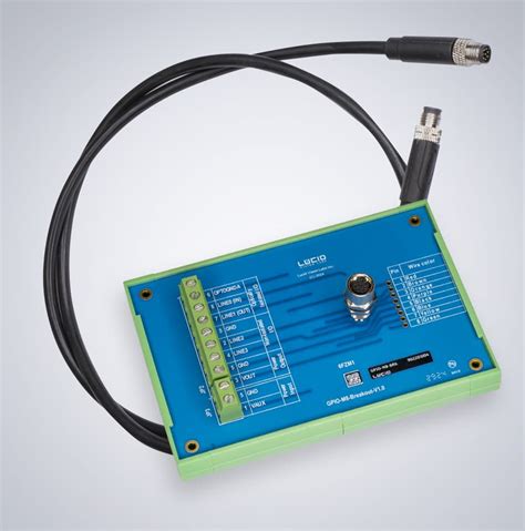 M8 Gpio Breakout Board M8 M8 Ip67 Cable 1m Kit Lucid