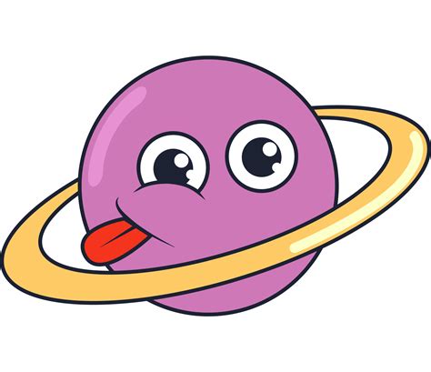 Cartoon Planet With A Tongue Sticking Out 49671608 Png