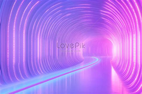 미래의 터널의 기술 조명과 그림자