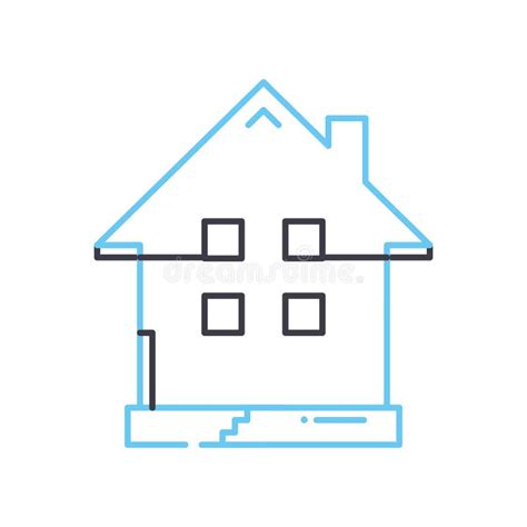 House Line Icon Outline Symbol Vector Illustration Concept Sign Stock Vector Illustration