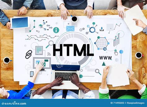Html Communication Interconnection Internet Networking Concept Stock