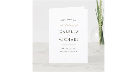 Simple Elegant Modern Classy Wedding Program Zazzle