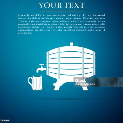 자 지와 나무 맥주 머그잔 아이콘 파란색 배경에 고립 된 선반에 나무 배럴 평면 디자인입니다 벡터 일러스트 레이 션 0명에 대한 스톡 벡터 아트 및 기타 이미지 Istock