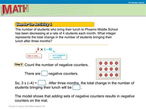 7 Inquiry Lab Multiply Integers Ppt