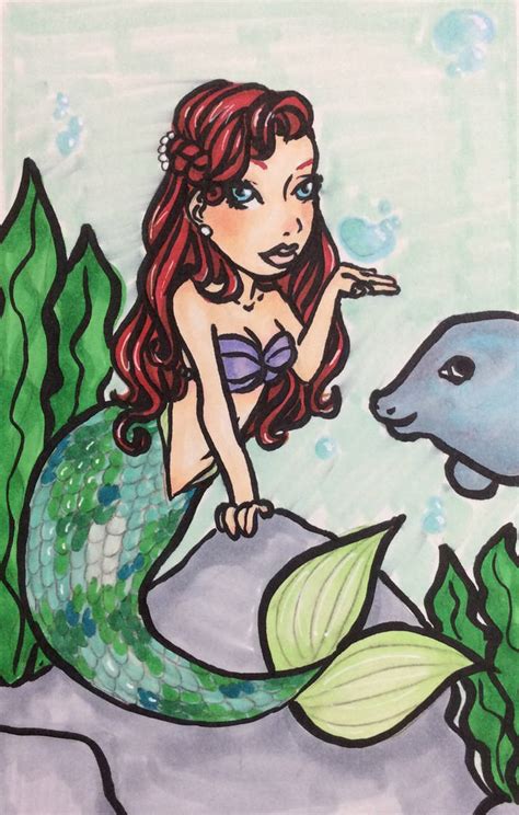 Ariel And Manatee Friend By Asylumalice On Deviantart