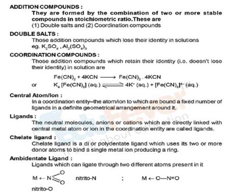 Coordination Compounds Revision Notes For Jee Mains And Neet
