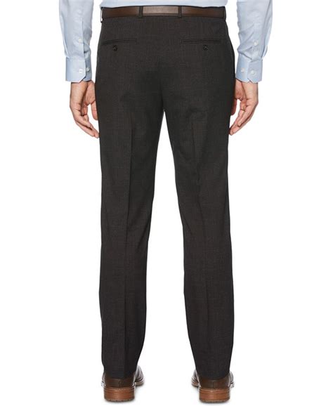 Perry Ellis Portfolio Mens Slim Fit Stretch Tonal Plaid Dress Pants