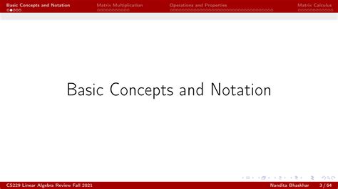 Solution Basic Concepts And Notation Matrix Multiplication Operations And Properties Matrix