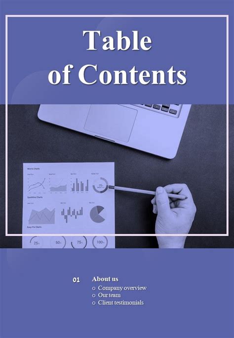 Table Of Contents Big Analytics Project Proposal One Pager Sample Example Document