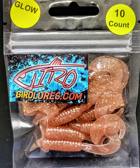 3 Glow Grubs Giro Custom Lures