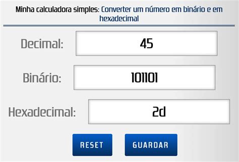Converter um número em binário e em hexadecimal