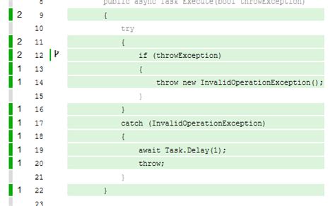 Partially Covered Throw Statement Async Handler · Issue 1103 · Coverlet Coveragecoverlet