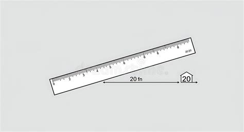 Physics Illustration Ruler And Force Diagram With 20 Fn Label Stock