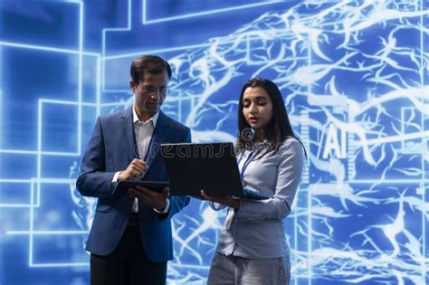 Researchers Collaborating On Developing Ai System In High Tech
