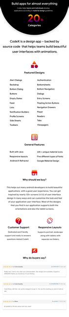 CodeX Android Material UI Templates Code Market