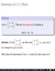 Determinant of a 2 × 2 Matrix: Definition, Calculation, and | Course Hero