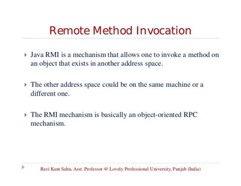Distributed Programming Rmi