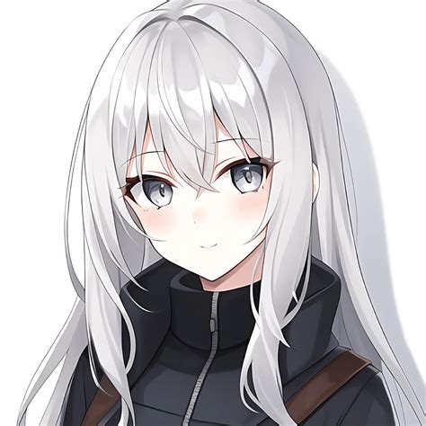 Anime Girl With Silver Hair And Silver Eyes