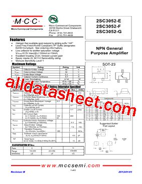 2SC3052-F Datasheet(PDF) - Micro Commercial Components
