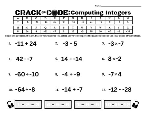 Operations With Integers Crack The Code Digital And Print Versions