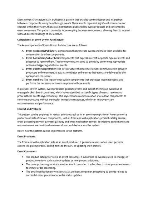 Event Driven Pattern Pdf Information Science Software Engineering