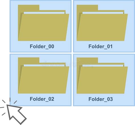 Pointer Mouse Pc Selecting Folder File Stock Vector Illustration Of