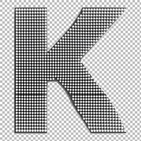 Premium Psd Png Alphabet K In Monochrome Dotted Style Isolated