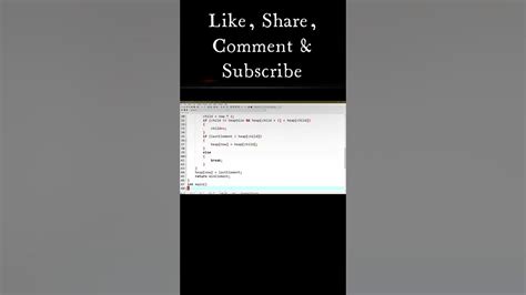 Heap Sort Program In C Shorts Youtube