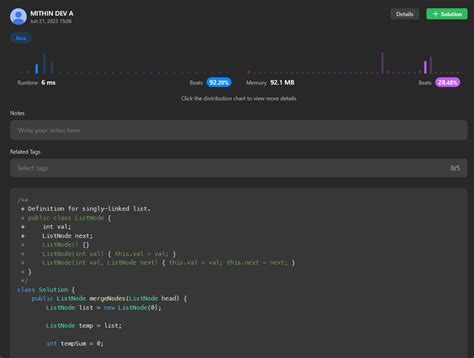 Mithin Dev A On Linkedin Leetcode Codingchallenge Algorithm Linkedlist Programming Java