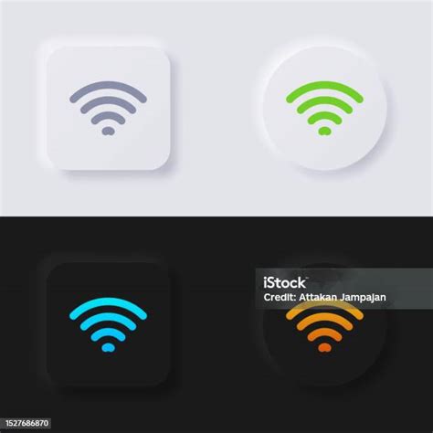 인터넷 신호파 기호 아이콘 세트 웹 디자인 응용 프로그램 Ui 등을 위한 다색 Neumorphism 버튼 소프트 Ui 디자인 버튼 벡터 3차원 형태에 대한 스톡 벡터 아트