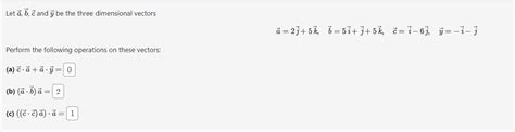 solved let a b c and y be the three dimensional vectors