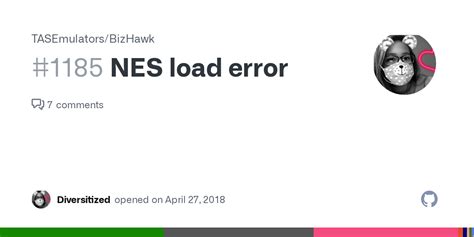 Nes Load Error · Issue 1185 · Tasemulatorsbizhawk · Github