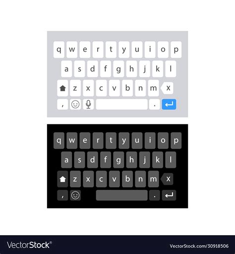 Smartphone Keyboard In Light And Dark Mode Keypad Vector Image