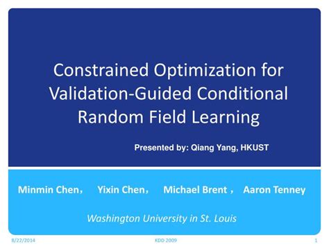 Ppt Constrained Optimization For Validation Guided Conditional Random