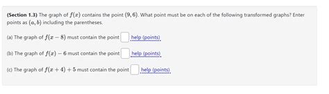 Solved Section The Graph Of F X Contains The Point Chegg