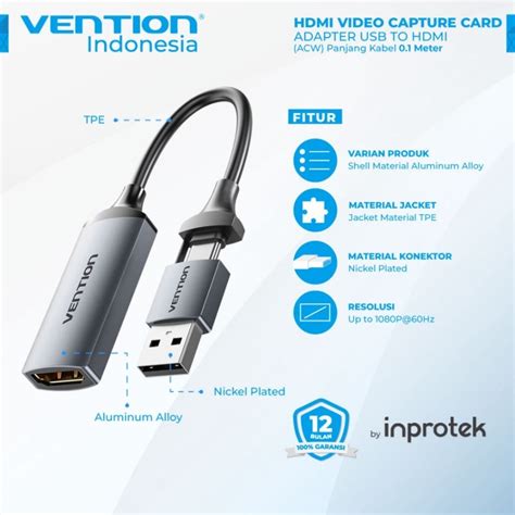 Jual Vention Hdmi Video Capture Card Usb Tipe A Dan Type C In To Hdmi Female Game Capture For