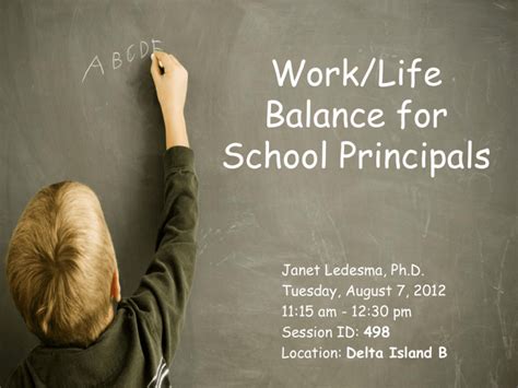 Worklife Balance For School Principals Janet Ledesma Phd