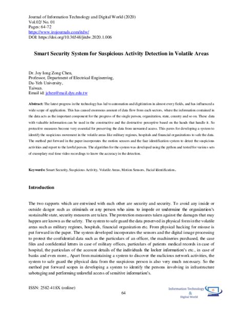pdf smart security system for suspicious activity detection in