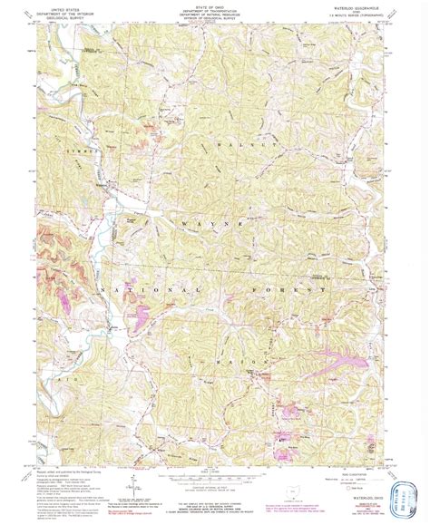 Classic Usgs Waterloo Ohio 75x75 Topo Map Mytopo Map Store