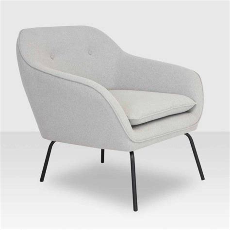 Contemporary Grey Armchair With Black Legs And White Cushion