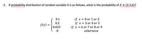 Solved If Probability Distribution Of Random Variable X Chegg