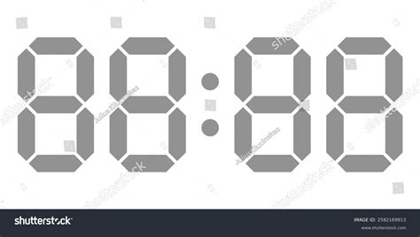 Digital Clock Segment Display Vector Electronic Stock Vector Royalty