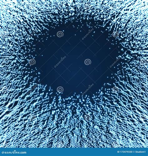 Array With Dynamic Particles D Technology Style Abstract Background Stock Vector
