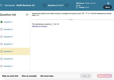 Solved Question List Question 1 Suppose The Position Of An
