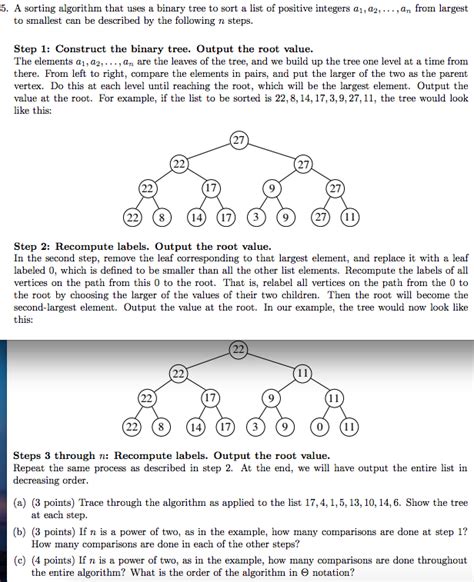 A Sorting Algorithm That Uses A Binary Tree To Sort A Chegg