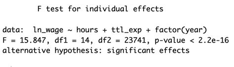 time fixed effect models in r the data hall