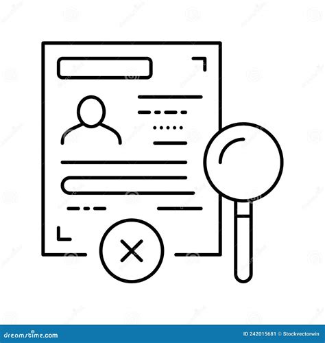 Visa Rejection Line Icon Vector Illustration Stock Vector Illustration Of Symbol Work 242015681