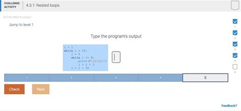 Solved CHALLENGE ACTIVITY Nested Loops Chegg