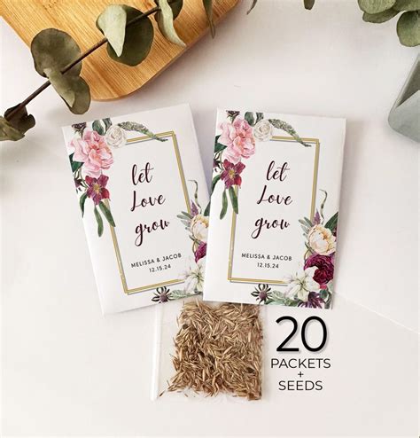Personalized Seeds Packets For Wedding Bridal Shower Favors